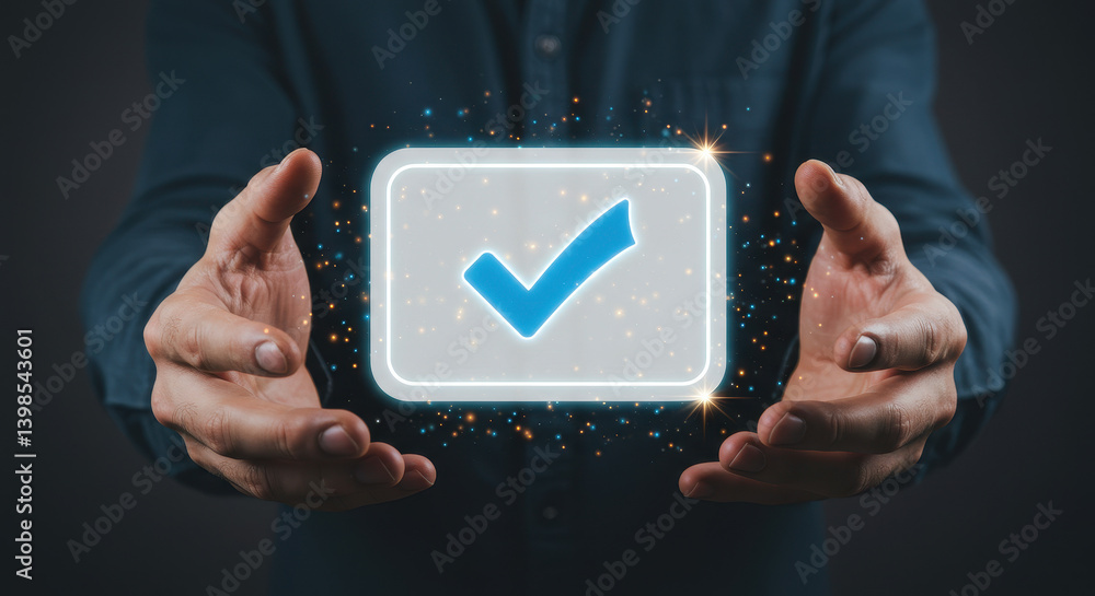 Hand Holding Checkmark: Approval, Success, Validation, Verification ...