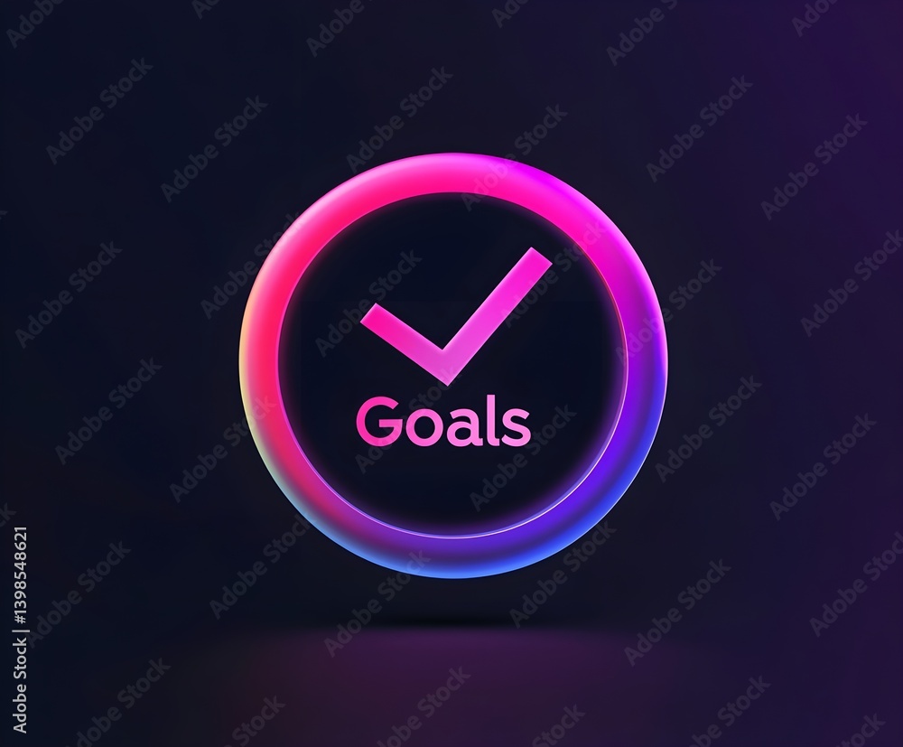 Modern purple and black app icon for an AI feature called Goals with a ...