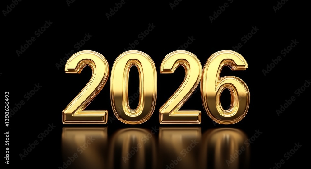 Illustration Stock Golden 2026 New Year's Eve Celebration background ...