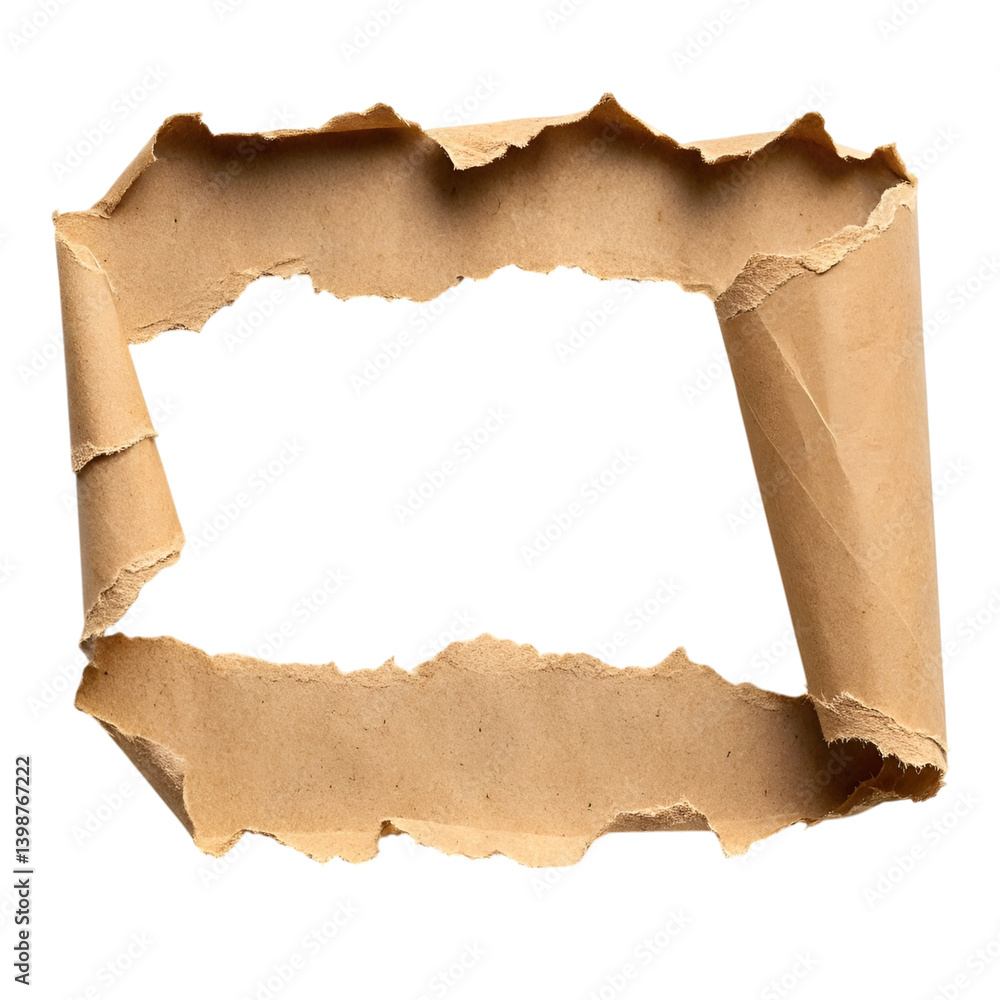 Ripped torn paper edges isolated on a transparent background ...