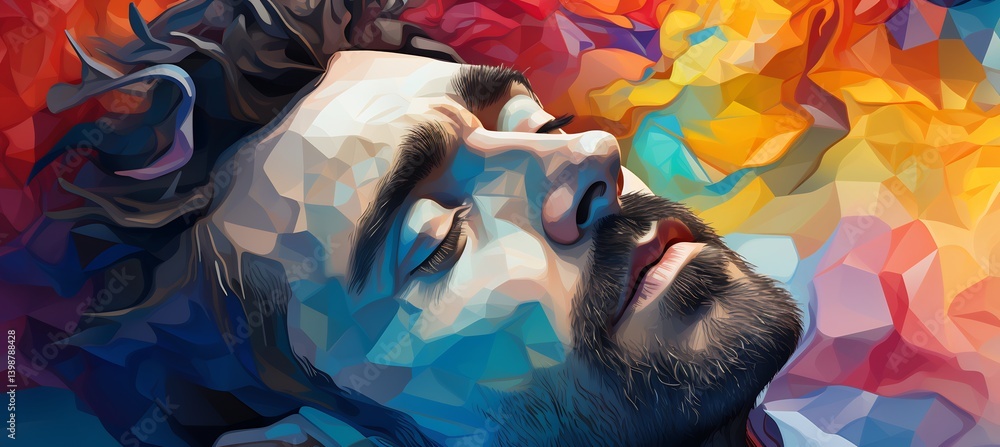 Lowpoly portraits deconstruct facial expressions into angular patterns ...