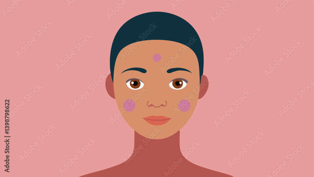 Even Skin Tone Map A color map overlay on a face indicating areas of ...