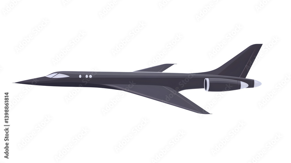 Streamlined Aircraft Design with Futuristic Features and Aerodynamic ...