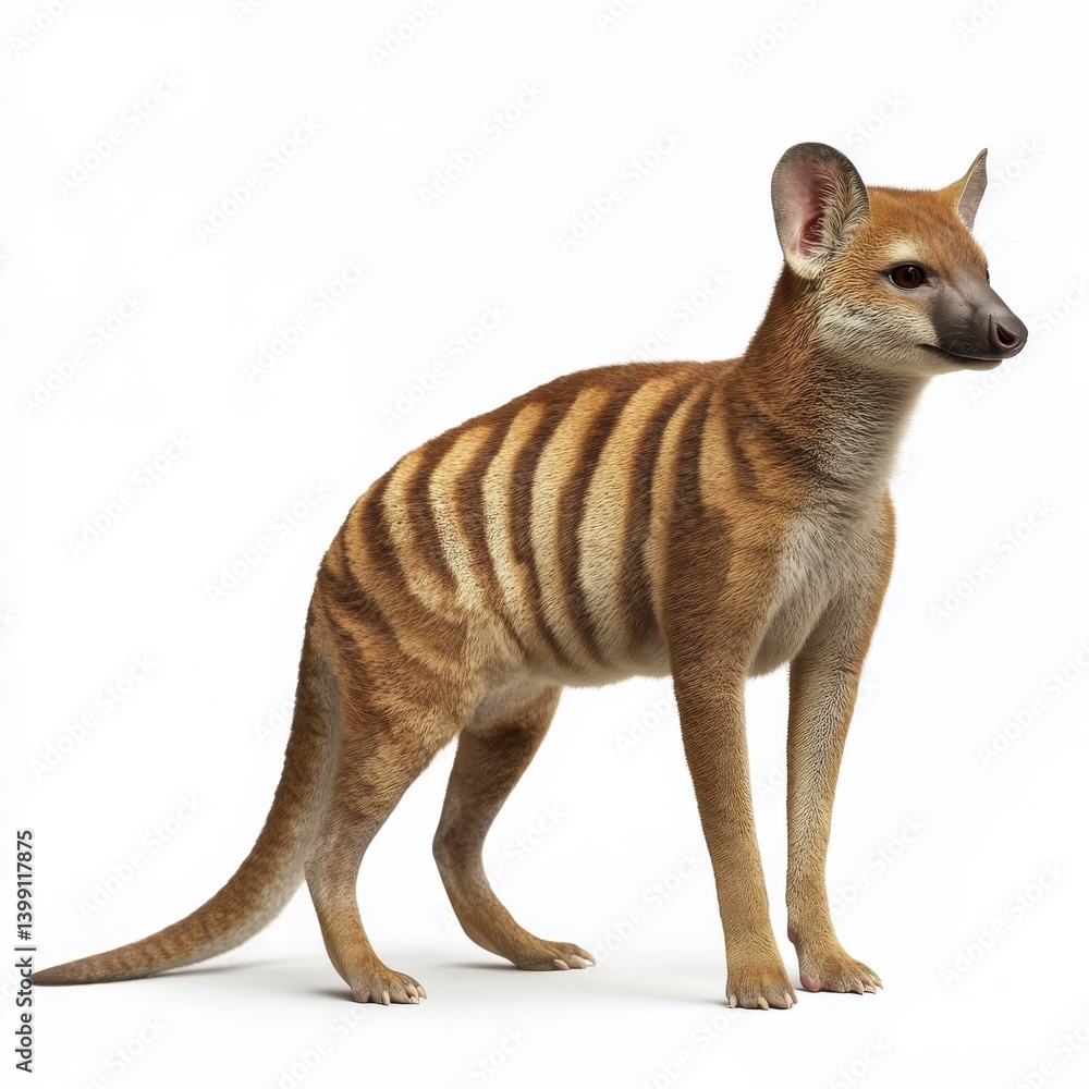 Isolated Thylacine: Striking marsupial extinct since 1936, depicted ...
