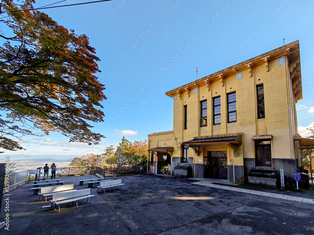 Stock-Foto „A view of Lake Biwa from the Enryakuji Station of the ...