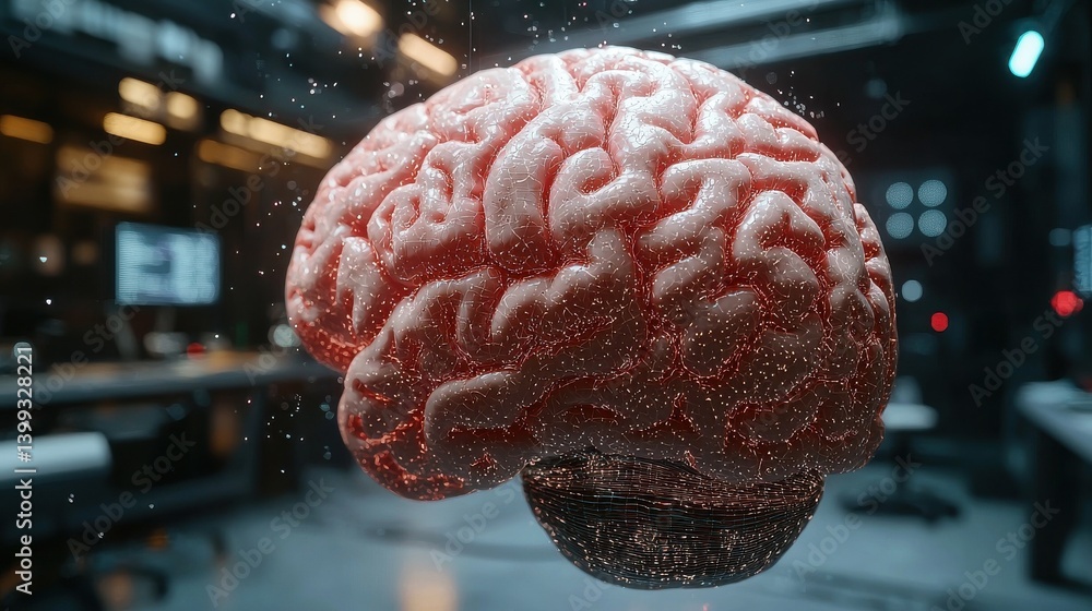 Detailed 3D medical of the human brain anatomy showcasing the different ...