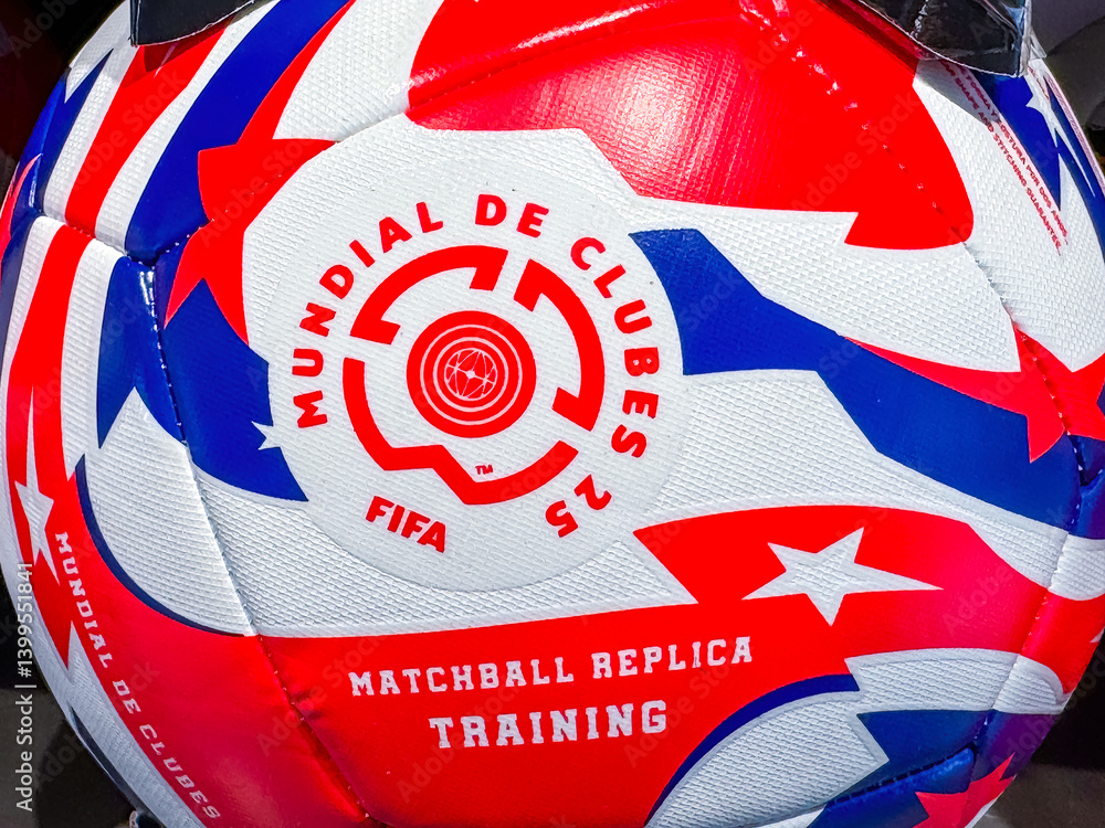 Calgary, Alberta, Canada. Apr 10, 2025. Close-up of the Adidas FIFA ...