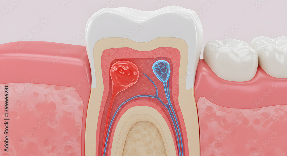 Detailed 3D Model of a Tooth with Pulpitis and Apical Periodontitis: A ...