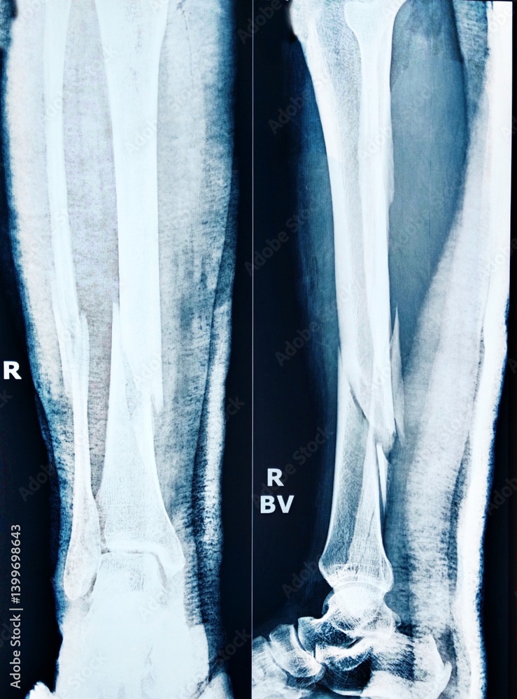 This is a plane x ray of right leg antero-posterior and lateral view ...