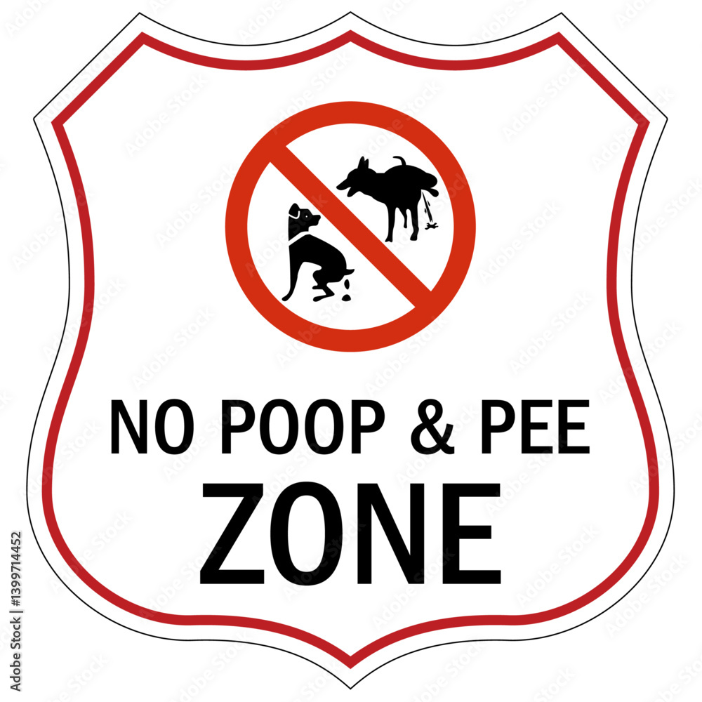 Vector de Stock Dog poop sign no poop and pee zone | Adobe Stock