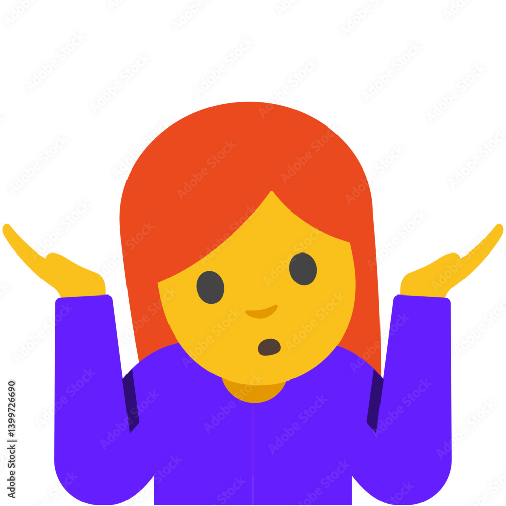 Image vectorielle Stock Person Shrugging Emoji (Default Skin Tone, Red ...