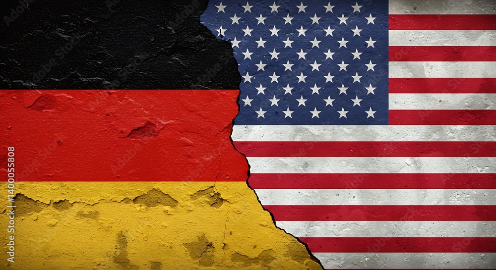 Ilustración de Stock Fractured Alliance A Divided Nation Torn Flags ...