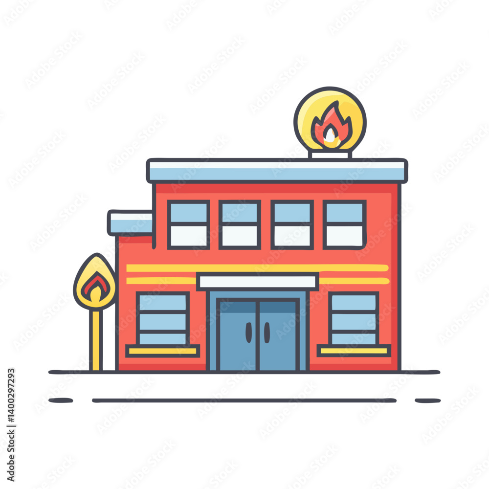fire station icon, fire station vector illustration-simple illustration ...