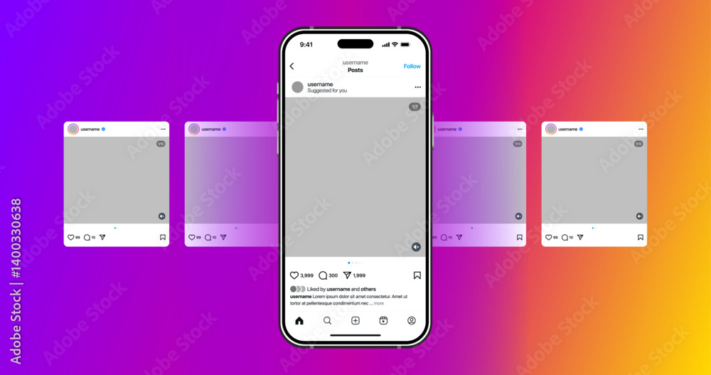 Vector de Stock Instagram new grid size template update 2025 ...