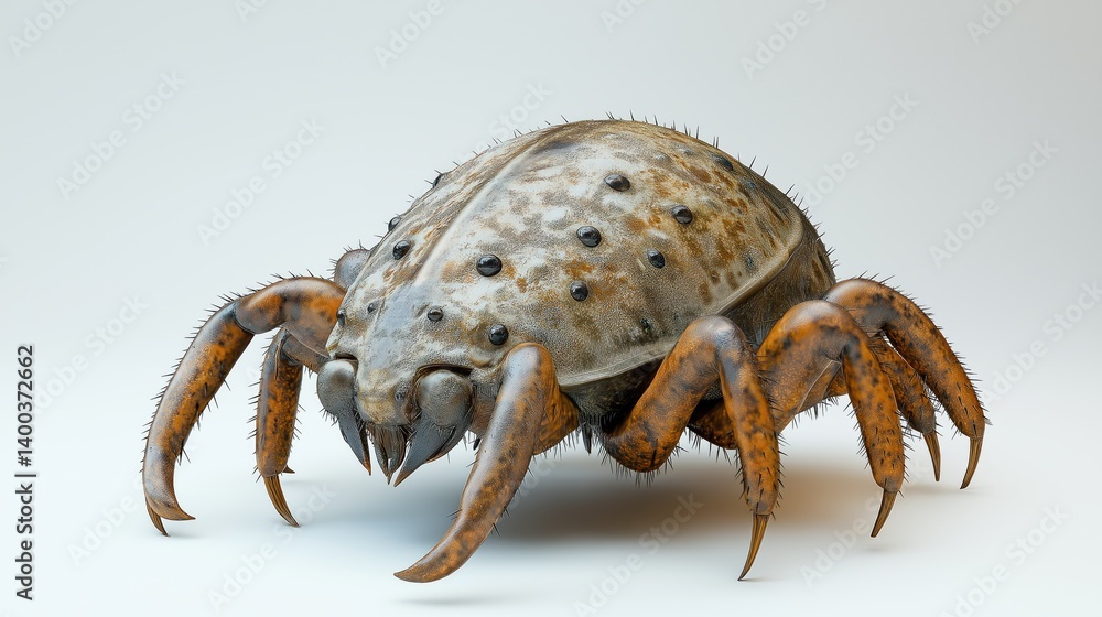 3D Rendered Tick. Detailed illustration of a tick with a light beige ...