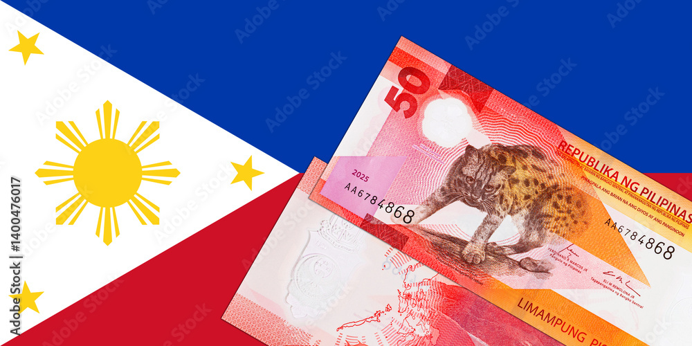 50 Piso Philippines, New Polymer Note 2025 with Visayan Leopard ...