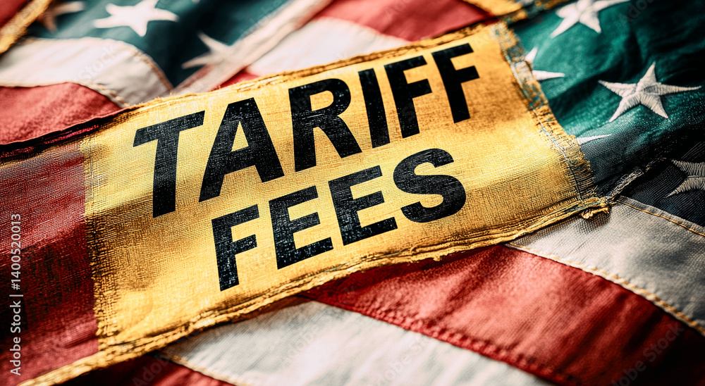 Overlapping symbols of patriotism display tariff fees amidst Canadian ...