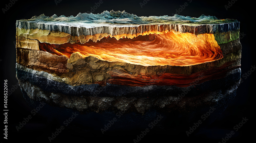 Dynamic Tapestry: A Cross-sectional View of Earth's Crust Revealing ...