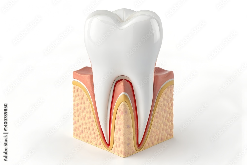 Tooth Anatomy Illustrating Enamel,Dentin,Pulp,Gingiva,Periodontal ...