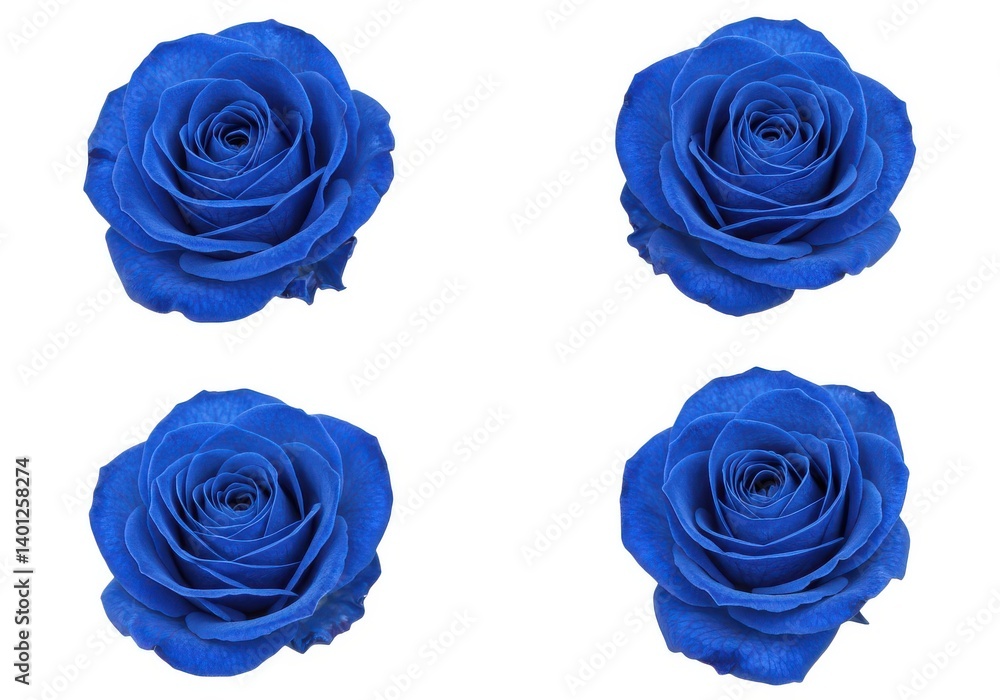 Royal blue roses isolated on white background Stock Illustration ...
