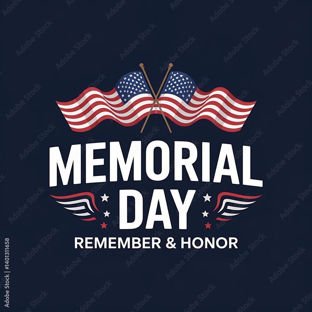 Memorial Day Celebration With American Flags Patriotic Background ...