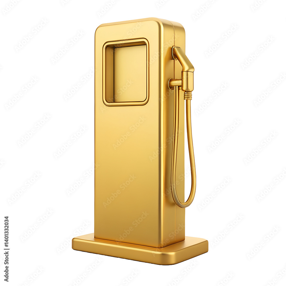 Golden fuel pump isolated transparent background this 3d render shows a ...