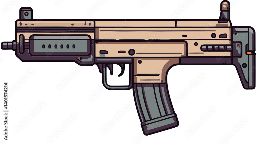 Tactical Submachine Gun with High-Capacity Clip Submachine Gun with ...