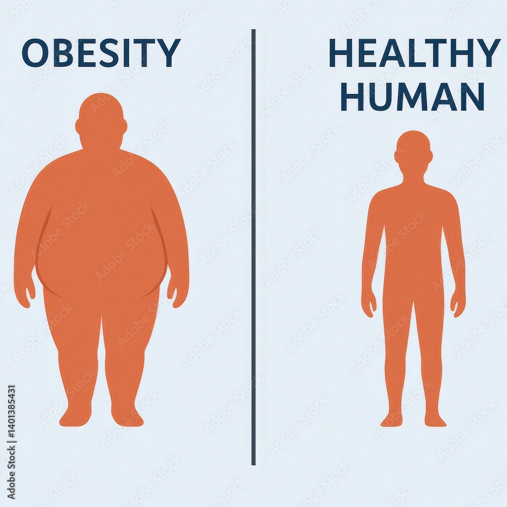 This graphic displays two contrasting human silhouettes to illustrate ...