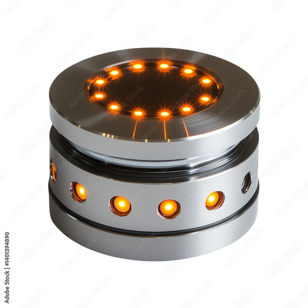 AI-diagnostic engine oil cap with status LEDs on plain white background ...