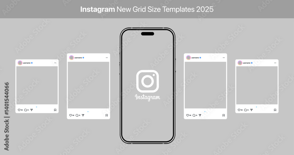 Instagram new grid size template update 2025 – Instagram social network ...