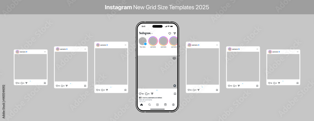 Instagram new grid size template update 2025 – Instagram social network ...