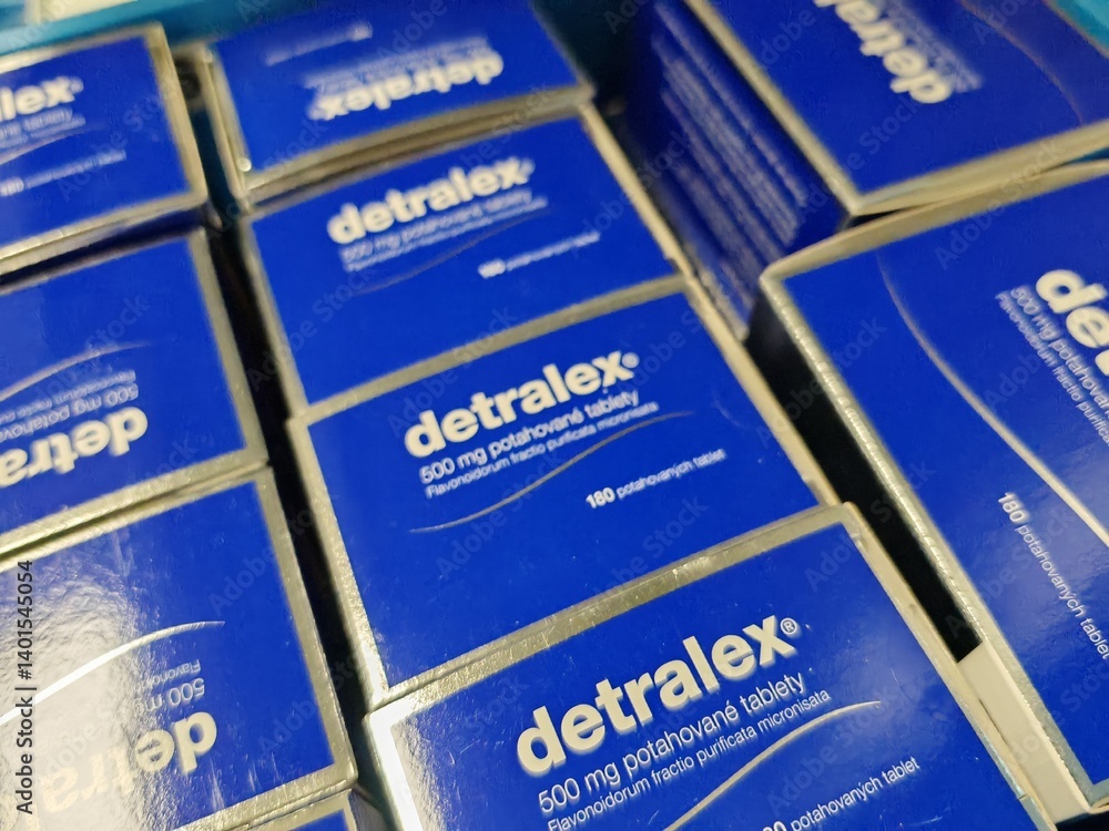 Prague,Czech Republic-January 8 2025: DETRALEX medication used for ...