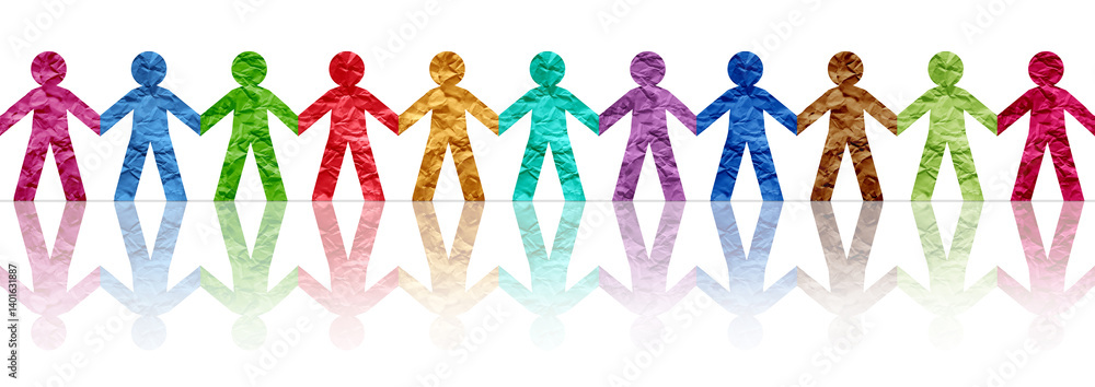 United Diverse People Holding Hands together as a business symbol of ...