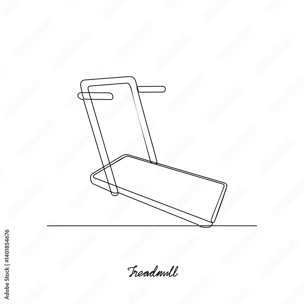 One continuous line drawing of a Treadmill tools for gymnastics at ...