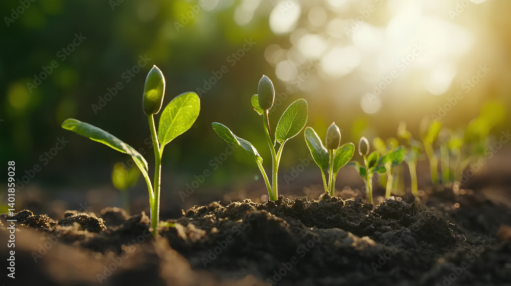 Plant growth stages from seed to mature plant. Seedling evolution ...