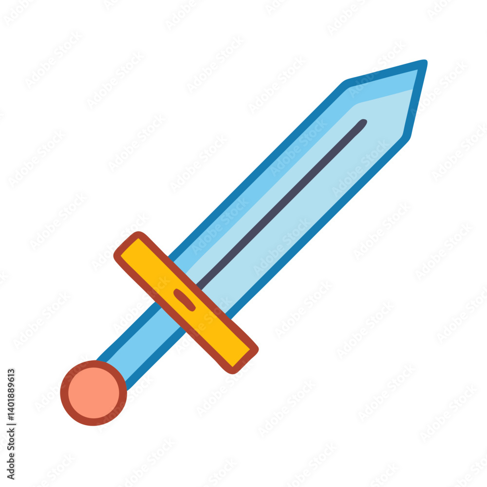 Toy Sword with Guarded Hilt Icon Design Stock Vector | Adobe Stock