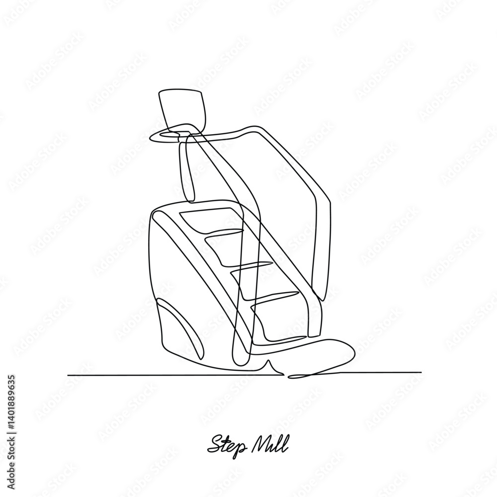 One continuous line drawing of a Step Mil. tools for gymnastics at ...