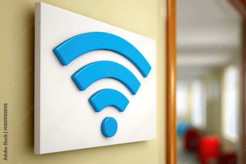 Wi-fi connectivity symbol display modern office environment graphic ...