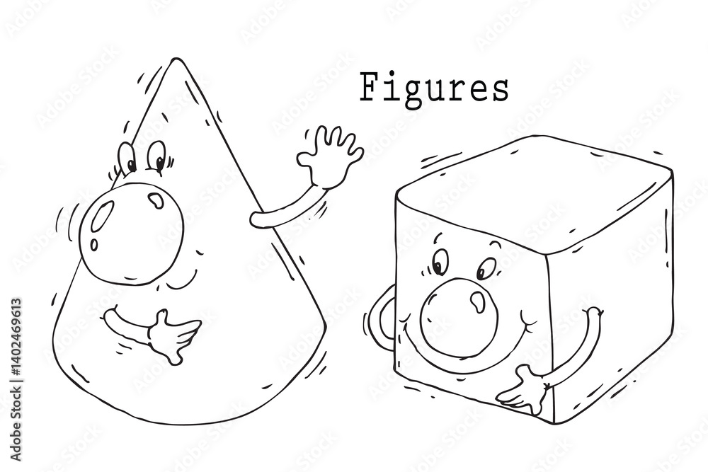 Coloring sheets for children geometric shapes. Preschool, learning ...