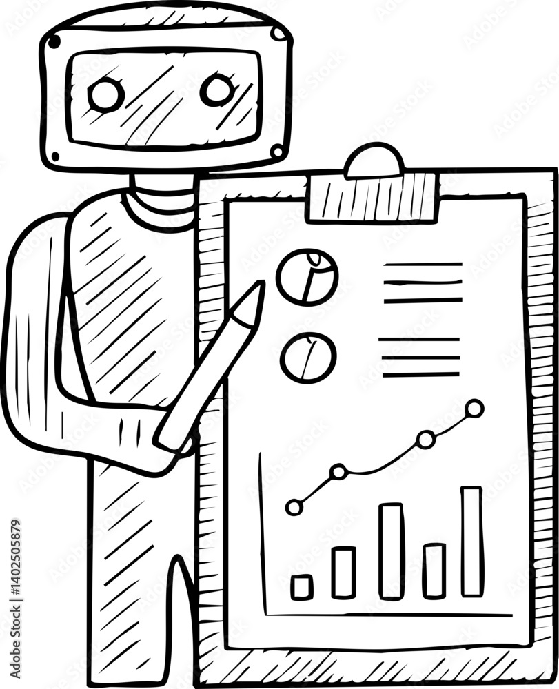 robot presenting data with agentic AI style Stock Vector | Adobe Stock