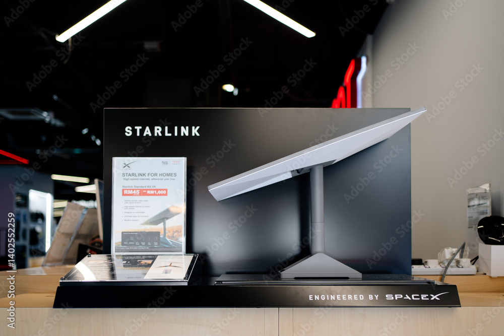 KUALA LUMPUR, MALAYSIA - MAR 31, 2025: SpaceX Starlink Standard Kit V4 ...