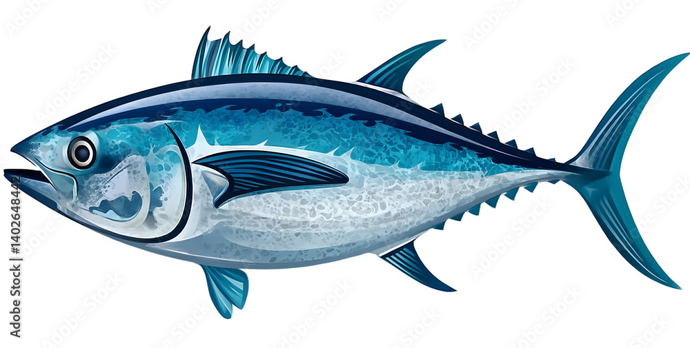 Blue tuna fish design Stock Illustration | Adobe Stock