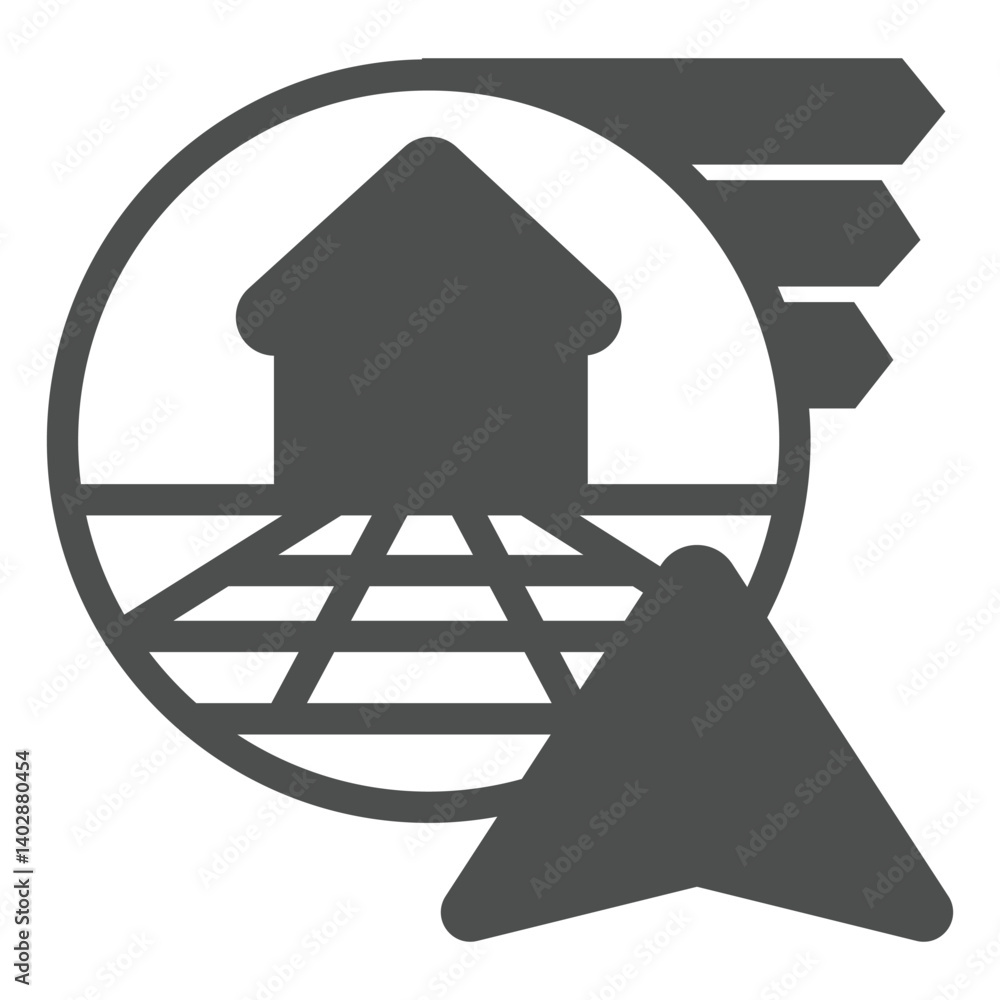 House and bookmarks with navigation cursor solid icon, neural dataset ...