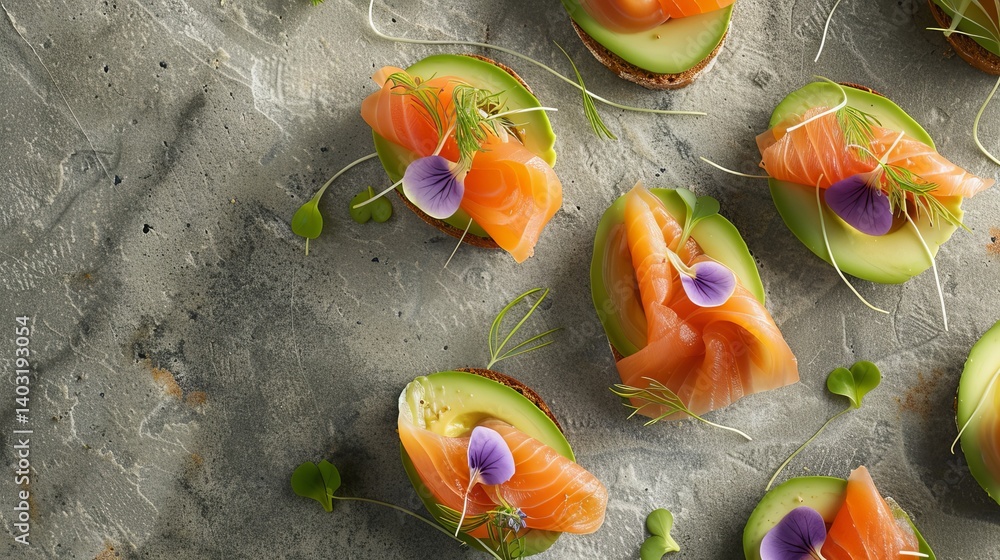 Salmon avocado canapés recipe healthy appetizer party food elegant ...
