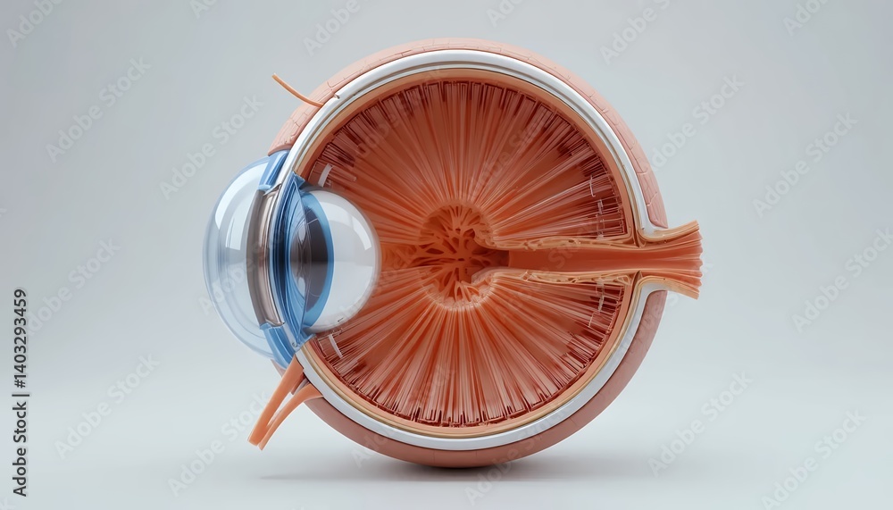 Highly Detailed 3D Model of Human Eye Anatomy Cross-Section View Stock ...