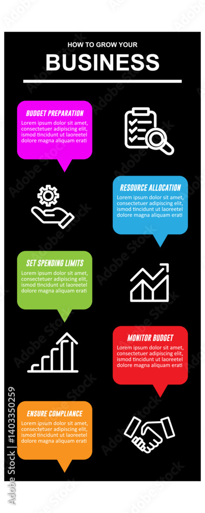 Business Model Canvas Infographic Set for Entrepreneurs Stock Vector ...