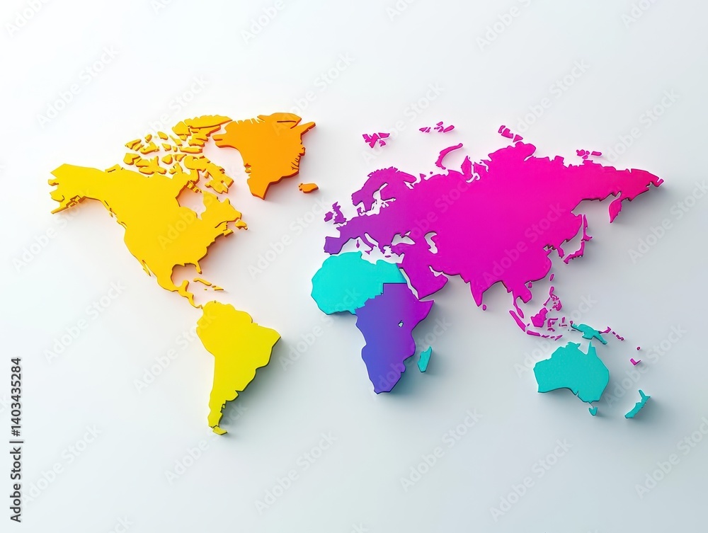 World map with GDP growth highlighted in different colors, representing ...