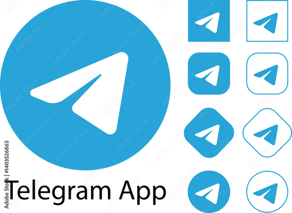 Telegram logo icon set Social media Telegram app vector collection ...