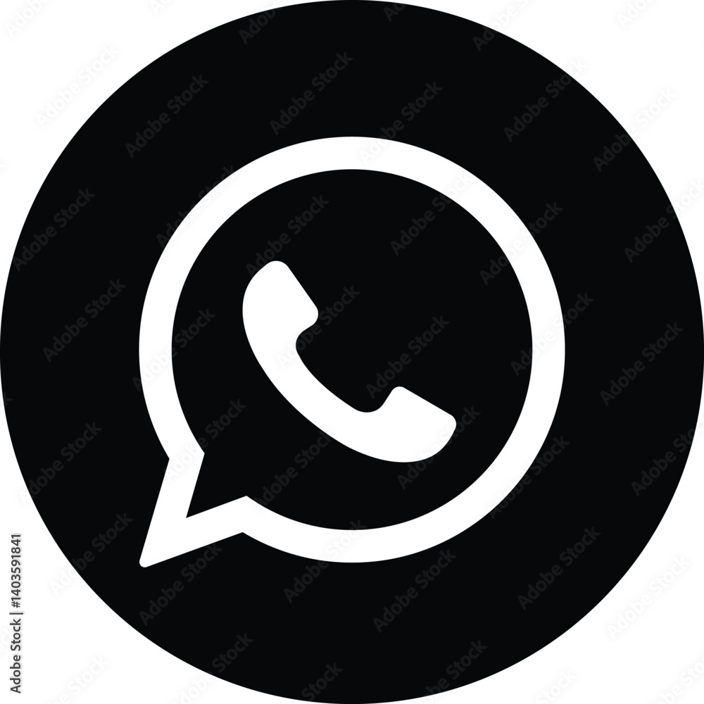 Whatsapp mobile app icon and logo on transparent background, vector ...