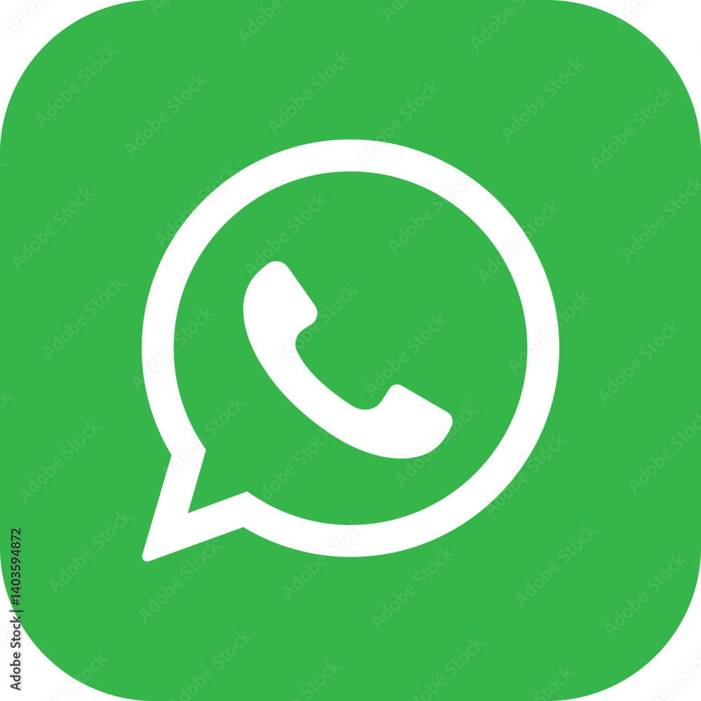 Whatsapp mobile app icon and logo on transparent background, vector ...